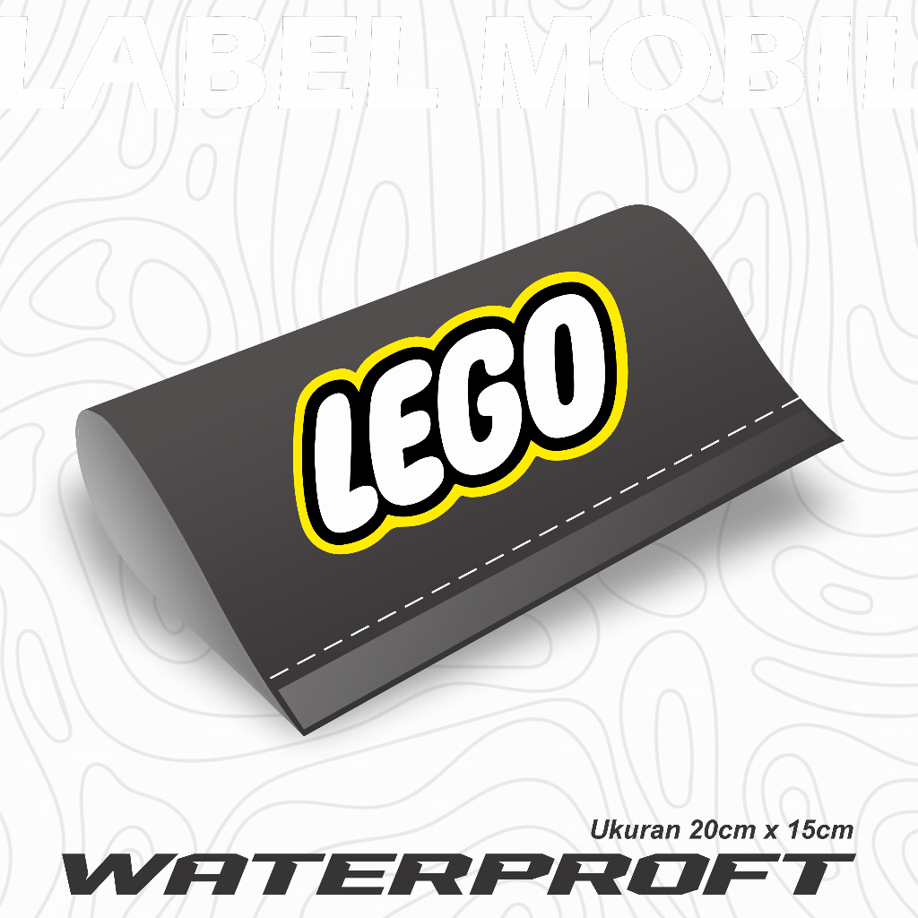 Jual aksesoris mobil Label LEGO BLACK Ukuran 20cm x 15cm Bahan ...