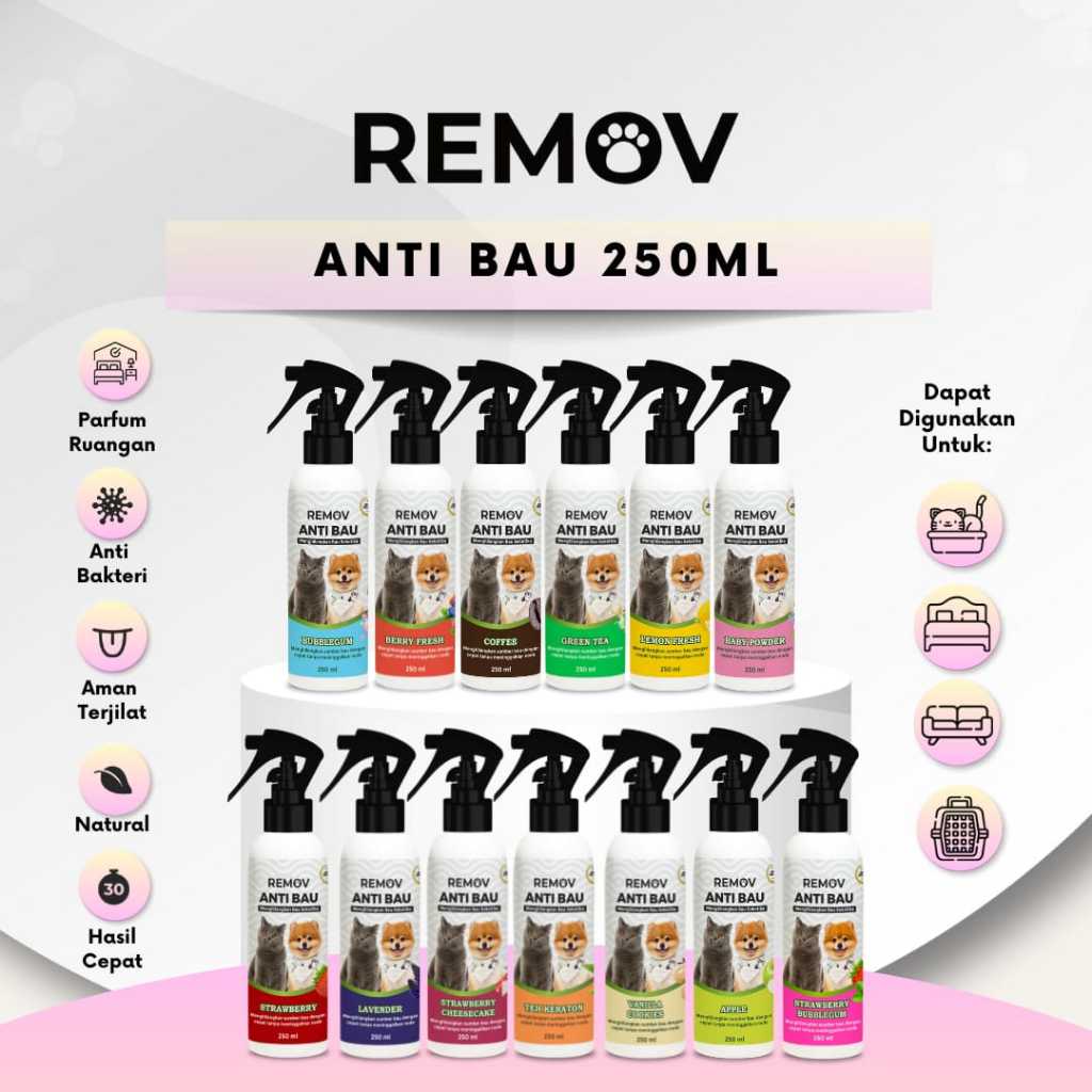 Jual Remov Spray Penghilang Bau Kotoran Kucing Dan Anjing 250ml ...