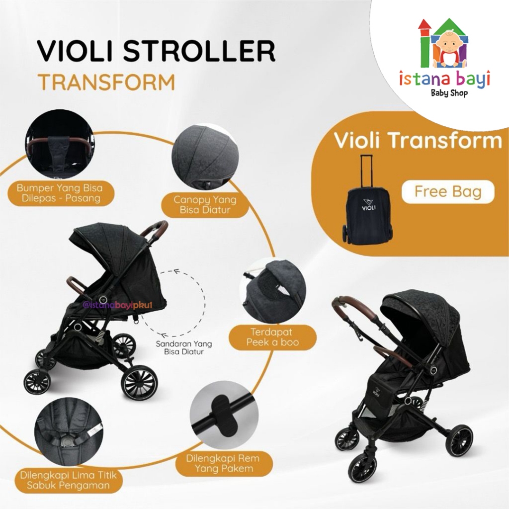 Jual VIOLI STROLLER TRANSFORM / KERETA DORONG BAYI | Shopee Indonesia