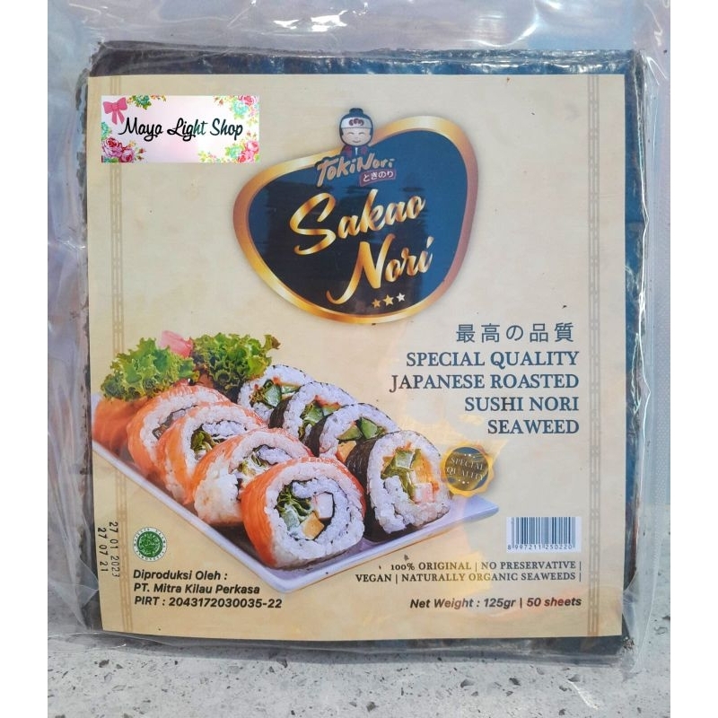 Jual sushi nori java 50 lembar merk sakao ichi kankoku seaweed nori ...