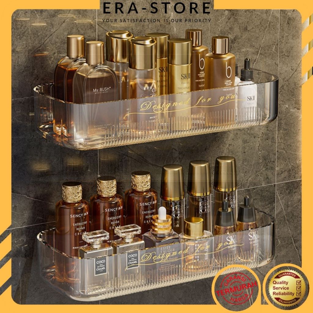 Jual Rak Tempel Kamar Mandi Transparan | Rak Penyimpanan Dinding ...