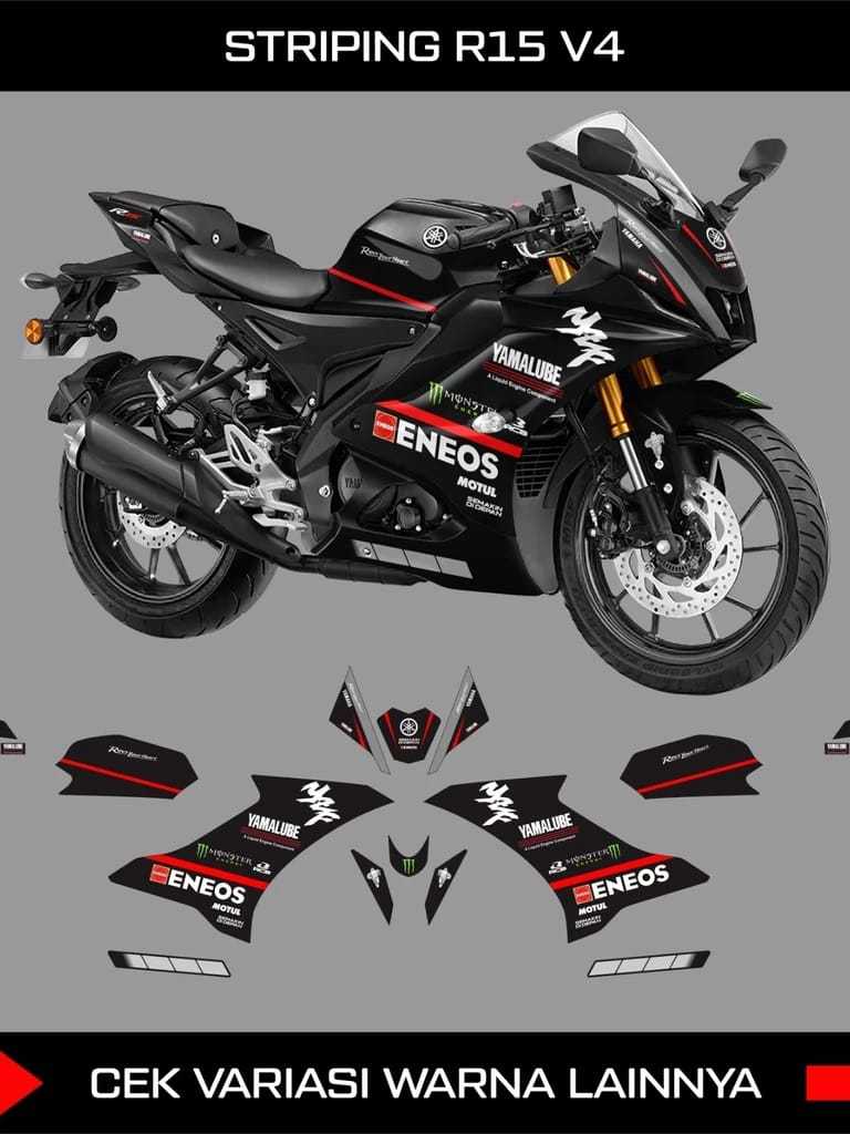 Jual striping motor r15 v4 eneos grafis / stiker decal semifull body ...