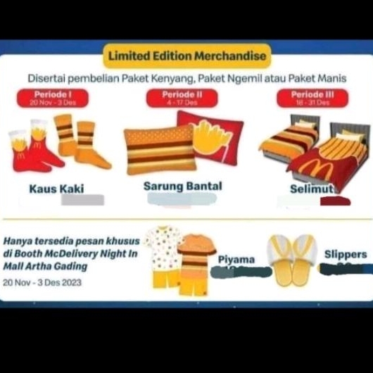 Jual Merchandise MCD Mcdonalds Mcdelivery Night In - Selimut | Shopee ...