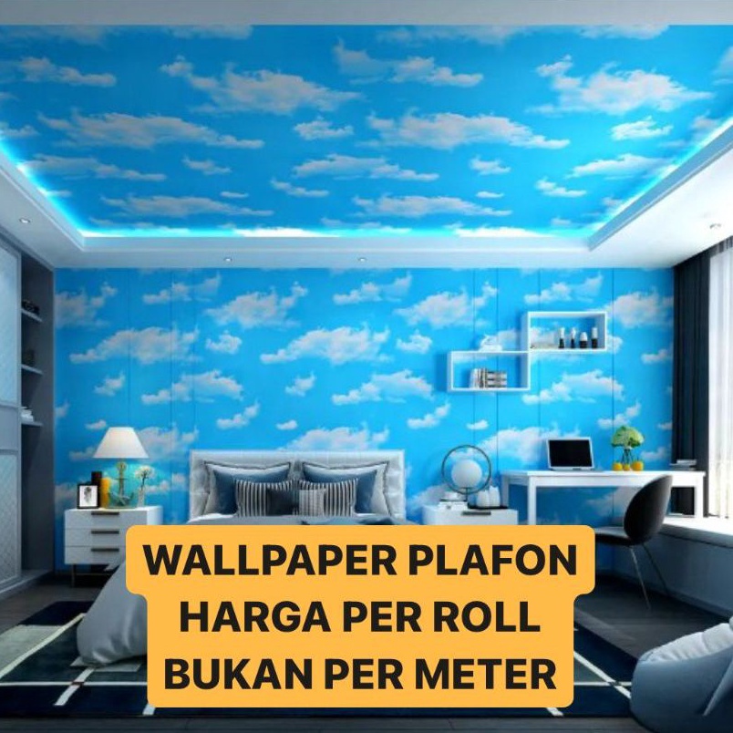 Jual [ART. Q69G] PROMO Wallpaper Sticker Atap Plafon Dinding Motif AWAN ...