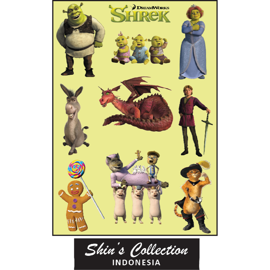Jual Sticker stiker murah antiair transparan Shrek 1 pc | Shopee Indonesia