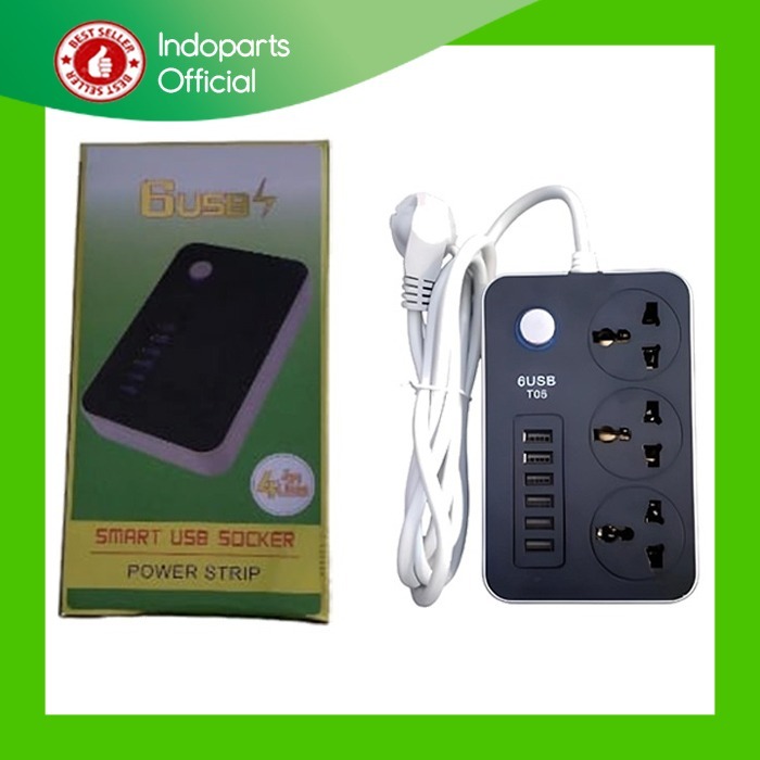 Jual STOP KONTAK SMART USB SOCKET STRIP 6 USB & 3 POWER COLOKAN ...