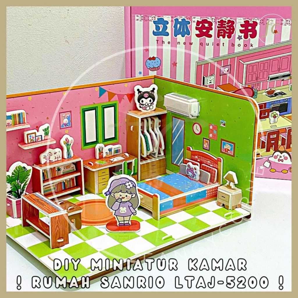 Jual Paket DIY Miniatur Doll House Room Kamar Rumah Boneka Mainan Momo ...