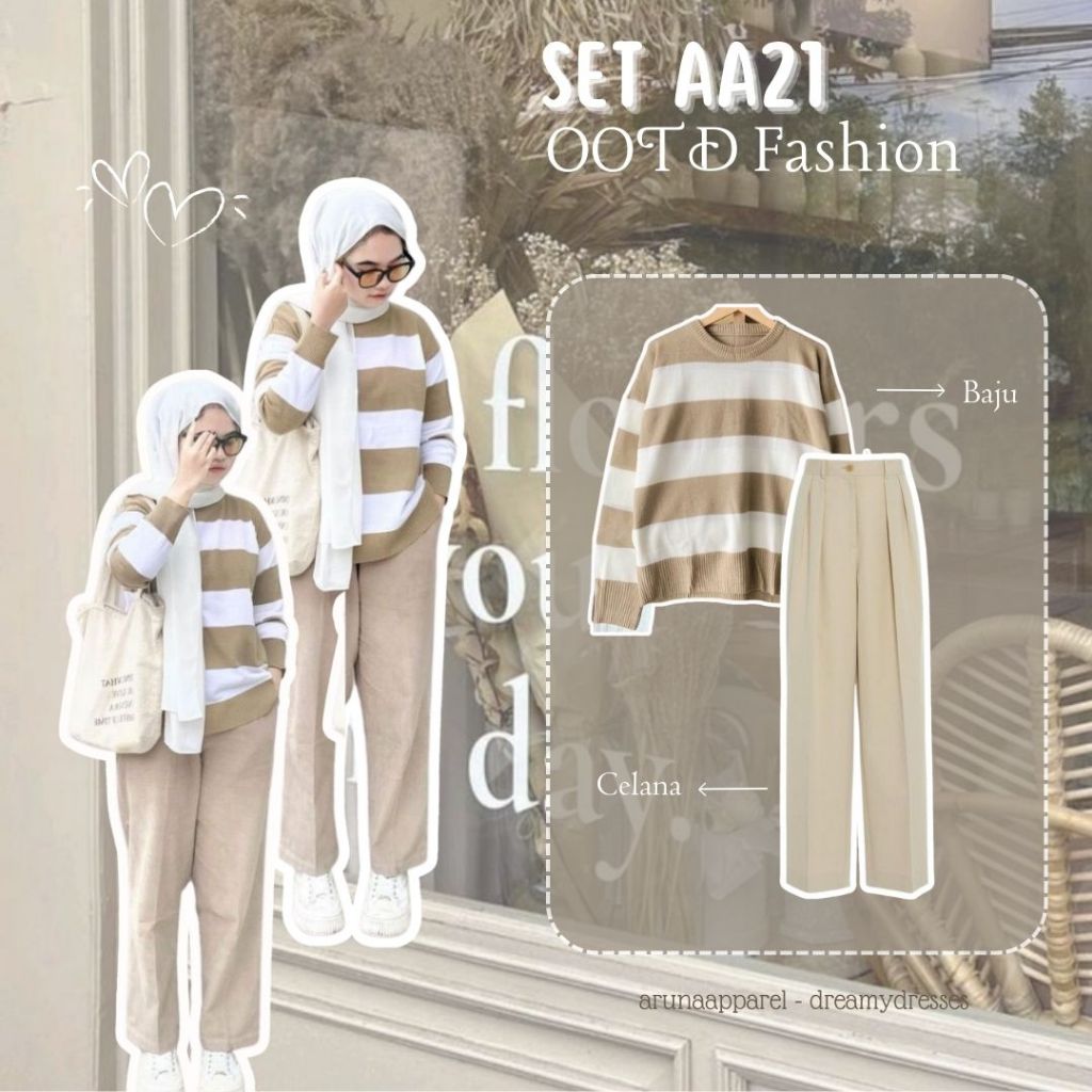 Jual One Set 2in 1 Hijab OOTD One Set Wanita Kekinian OOTD Wanita Set ...