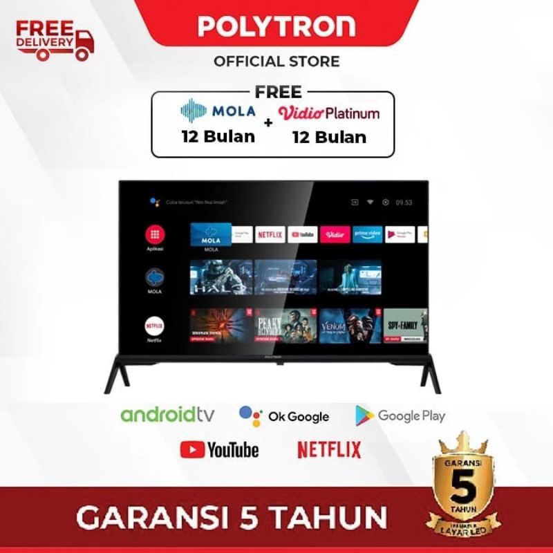 Jual Smart Android TV LED Digital POLYTRON 32" PLD-32AG5759 | Shopee ...