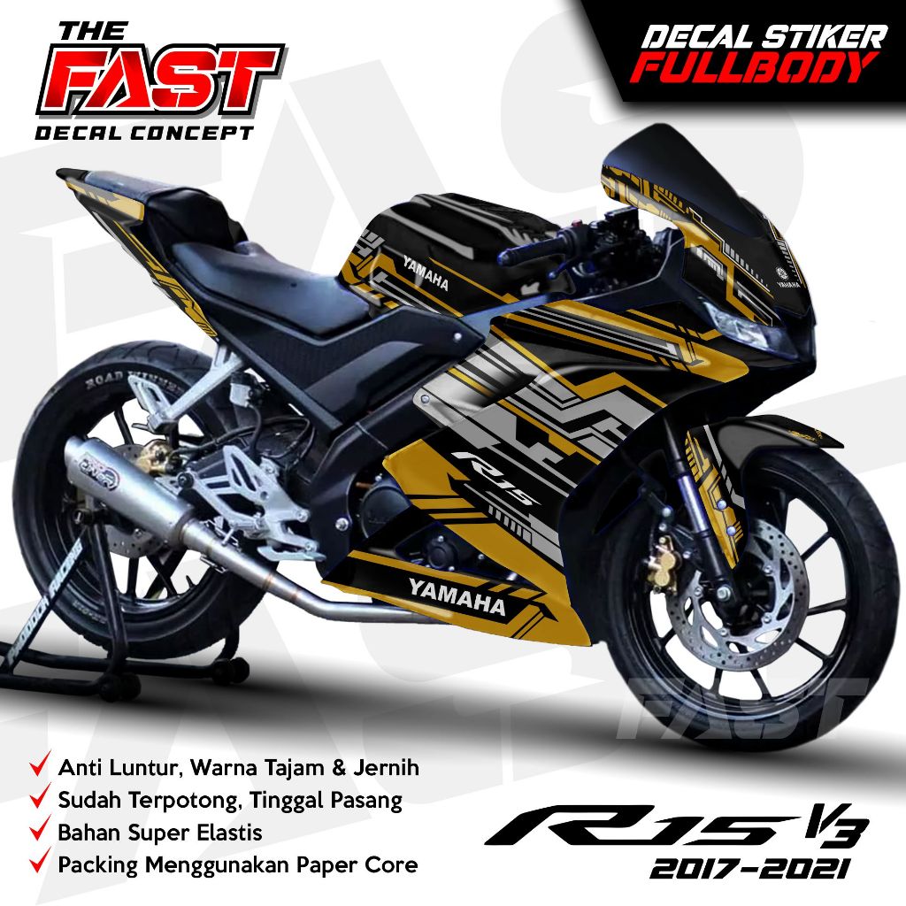 Jual Decal R15 V3 Sticker Striping Decal Yamaha R15 V3, Sticker Decal ...
