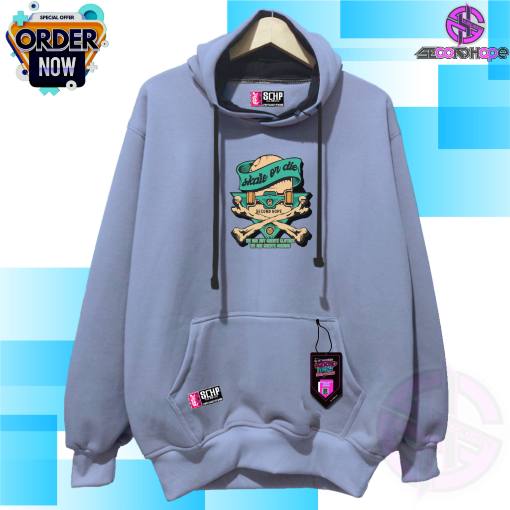 Jual Hoodie Pria Dewasa Terbaru 2023 Warna Abu Paralon Gambar Tengkorak ...