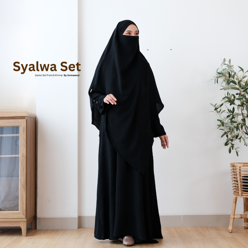 Jual Salwa Set French Khimar | Abaya Syari Gamis Set Umroh Haji by Umnawear | Shopee Indonesia