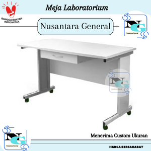 Jual Meja Laboratorium HPL 0130 Meja Kerja HPL 1 Laci + Roda | Shopee ...