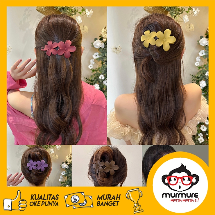 Jual MURMURE | JEPIT RAMBUT PONYTAIL BUNGA GANDA 10.5cm MATTE JEPITAN ...