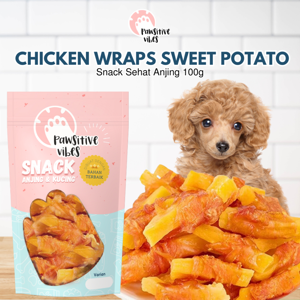 Jual Chicken Wraps Sweet Potato - Cemilan Anjing - Snack Anjing ...