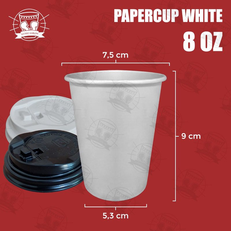 Jual Papercup 8 oz Putih | gelas kopi panas 240 ML | gelas kertas kopi | Shopee Indonesia