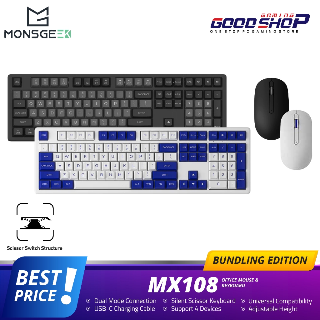 Jual Monsgeek MX108 Wireless Bundle Mouse & Keyboard Combo | Shopee ...