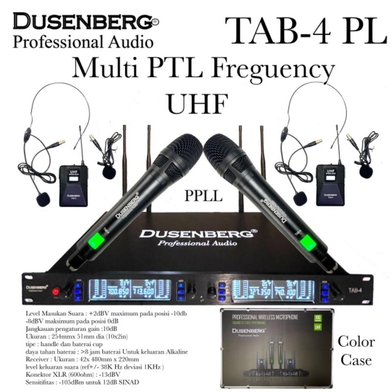 Jual Mic Wireless Dusenberg Tab-4 Original 4 Mic , 2 Pegang & 2 Clip On ...