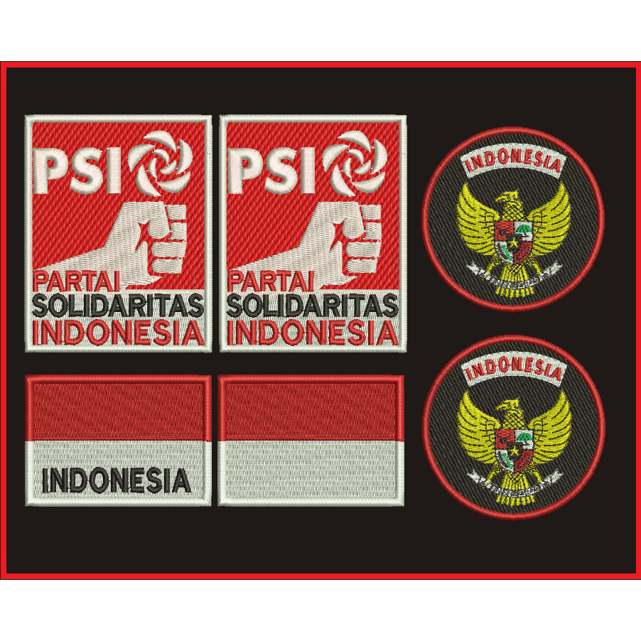 Jual Badge Partai PSI, Bendera Merah Putih, Garuda (bordir) | Shopee ...