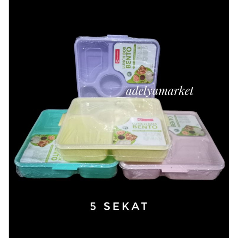 Jual Tempat makan sekat 5 BENTO / lunch box bento / kotak catering ...