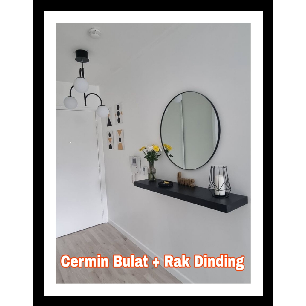 Jual Cermin Bulat Aesthetik Kaca Mek up Dinding Wastafel Satu Set ...
