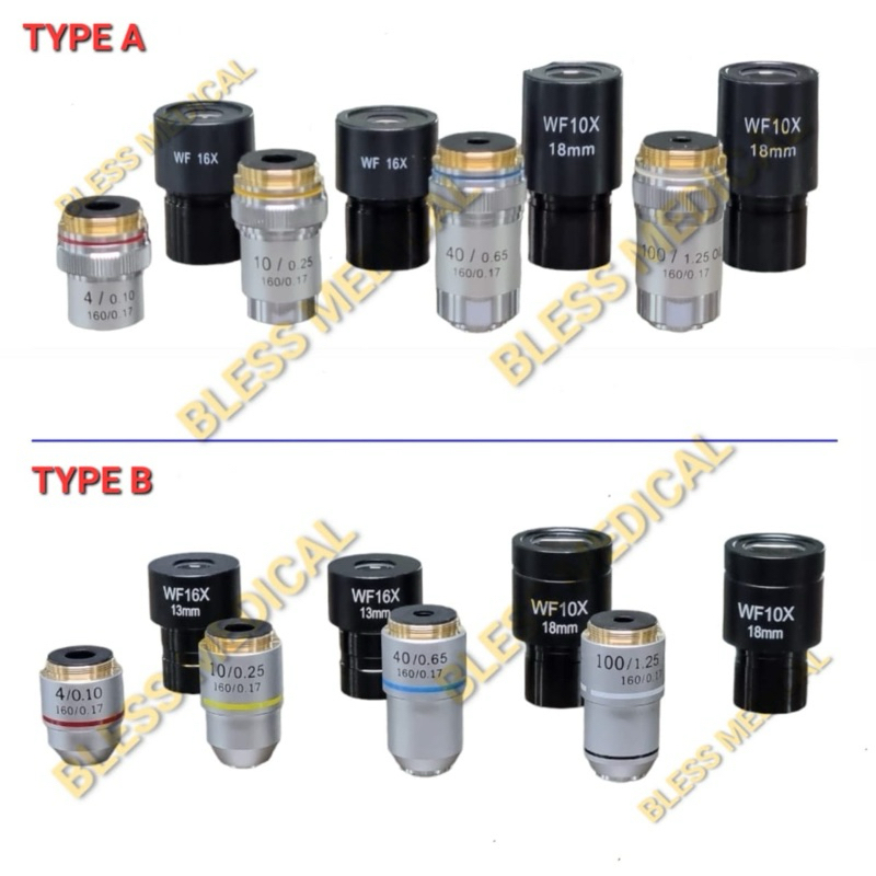 Jual Lensa Microscope Mikroskop XSZ 107BN Set 8 (4 Okuler + 4 Objektif ...
