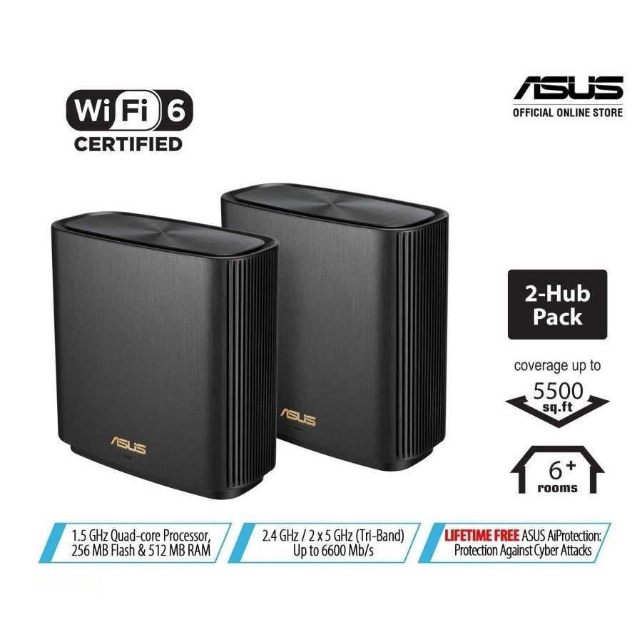 Jual ASUS ZenWiFi XT8 AX6600 Whole Home Tri Band Mesh WiFi 6 System ...