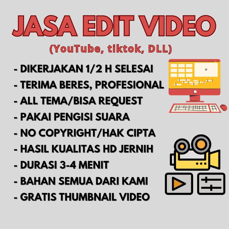 Jual JASA EDITING VIDEO PRO | Shopee Indonesia