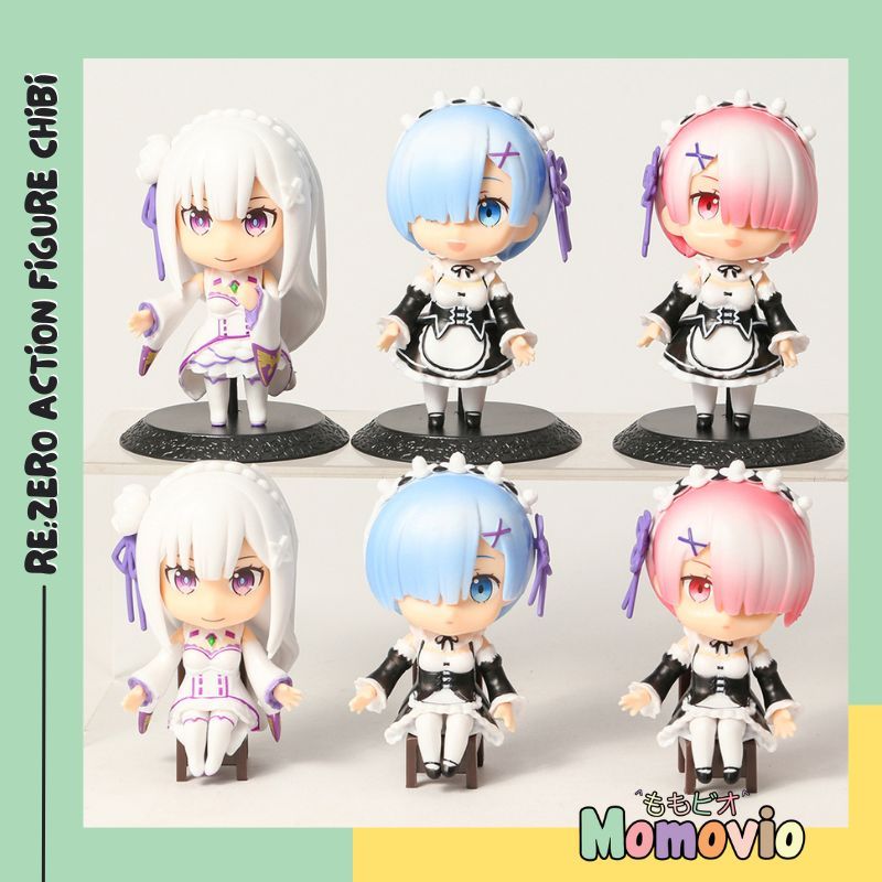 Jual Re:Zero Rem Ram Emilia Chibi Action Figure | Shopee Indonesia
