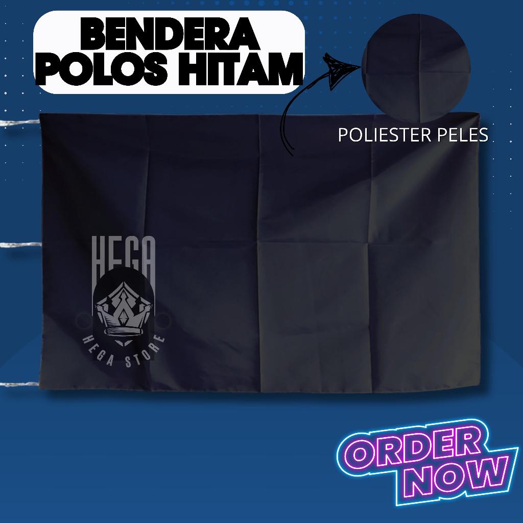 Jual Bendera Hitam Polos Besar Poliester Peles Grade A (3m) | Shopee ...