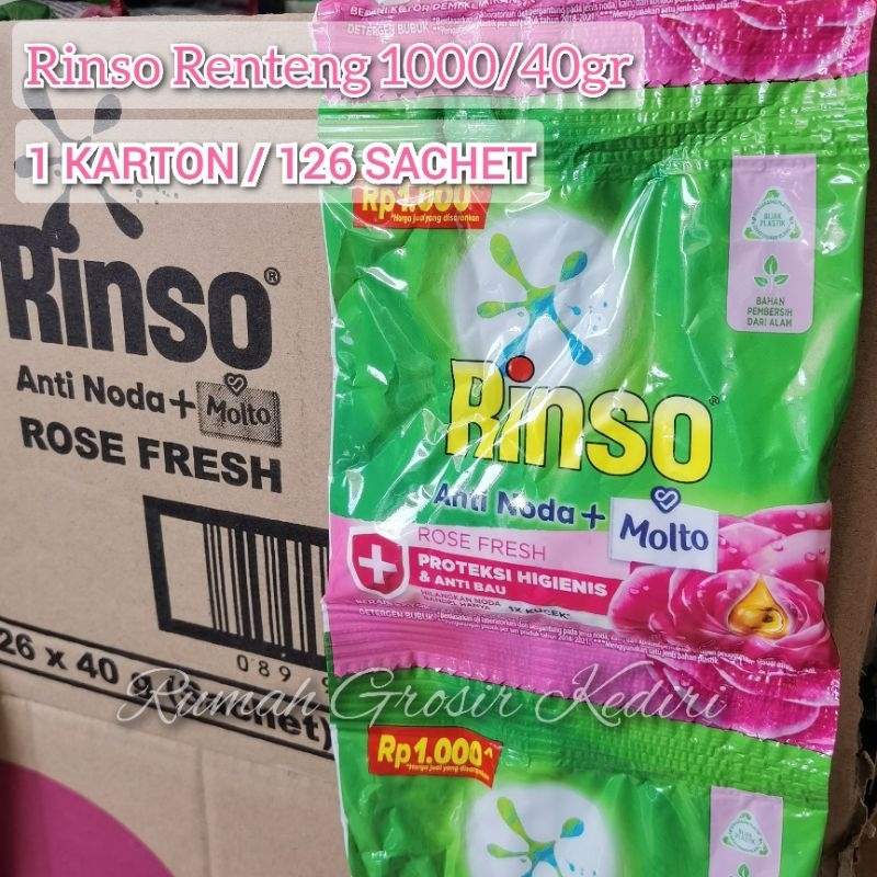 Jual 1 Karton Rinso Bubuk PK 1000an 40 gr isi 126 sachet varian aroma ...