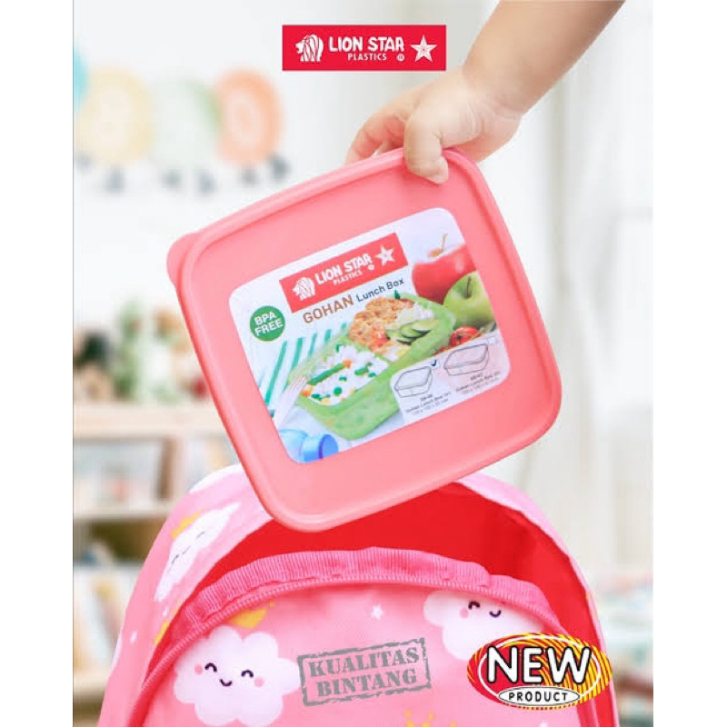 Jual Lion Star Gohan Lunch Box 101 SB 66 Kotak Roti Anak Sekat 3 Bontot ...