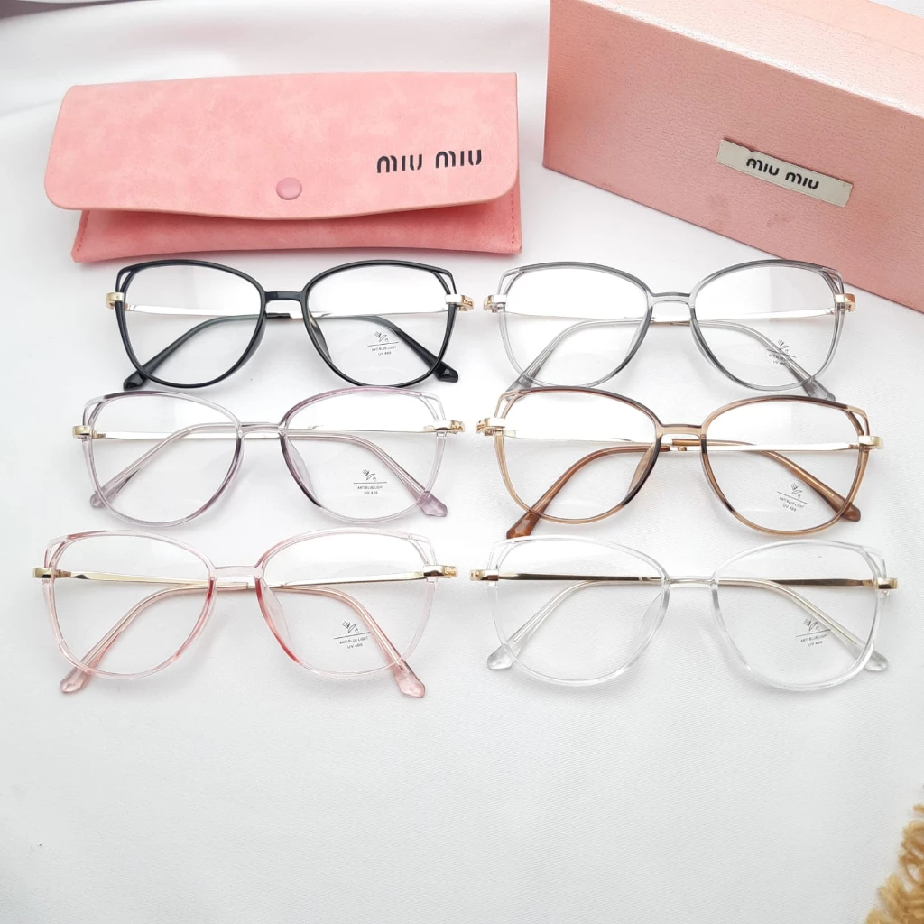 Jual KACAMATA CAT EYE MINUS WANITA FRAME 8830 LENSA ANTI RADIASI ...