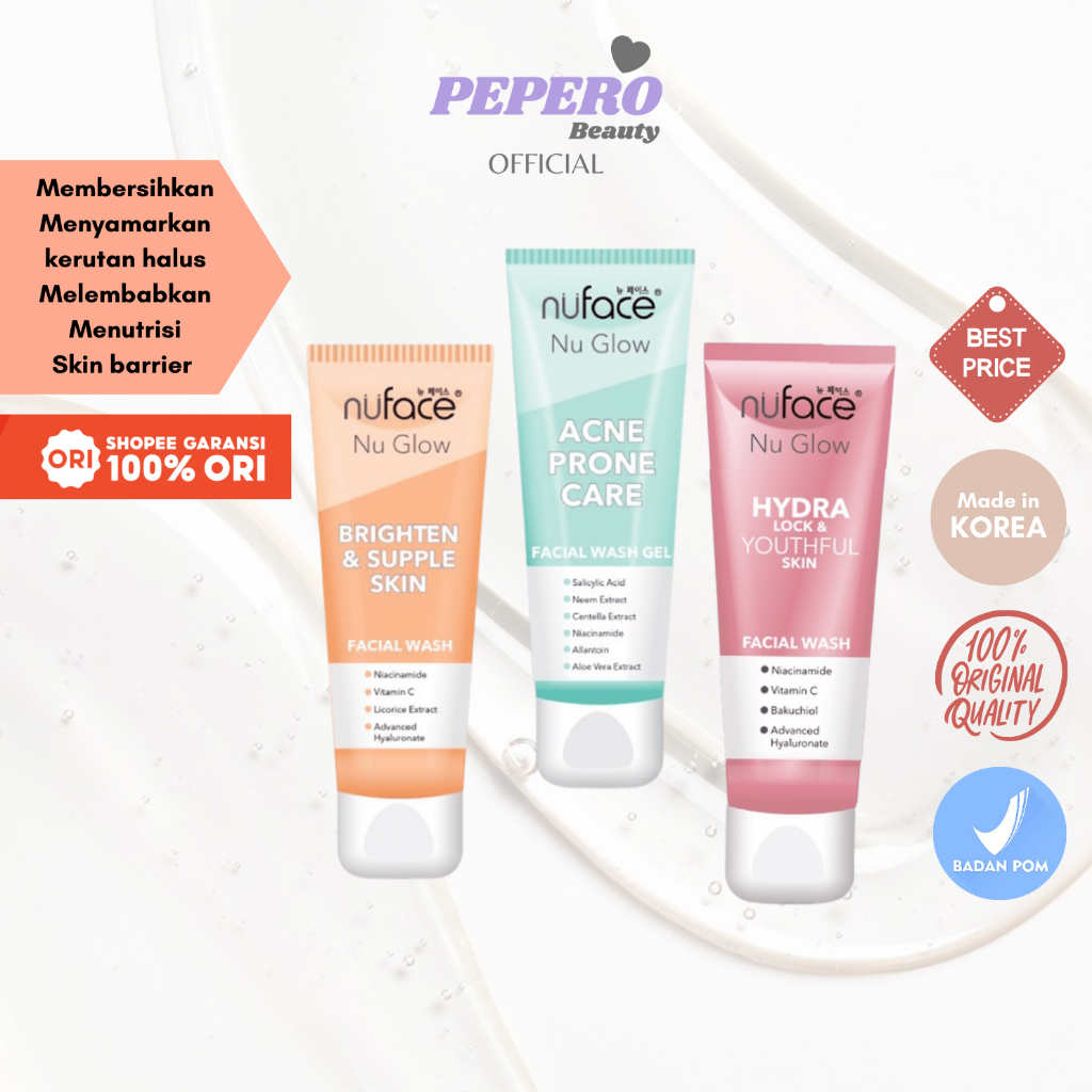 Jual NUFACE Nu Glow Facial Wash 80ml - Hydra Lock & Youthful Facial ...