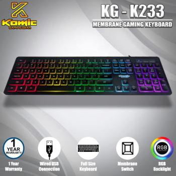 Jual Komic KG-K233 Keyboard Gaming Membrane - LED RGB Backlight | Shopee Indonesia