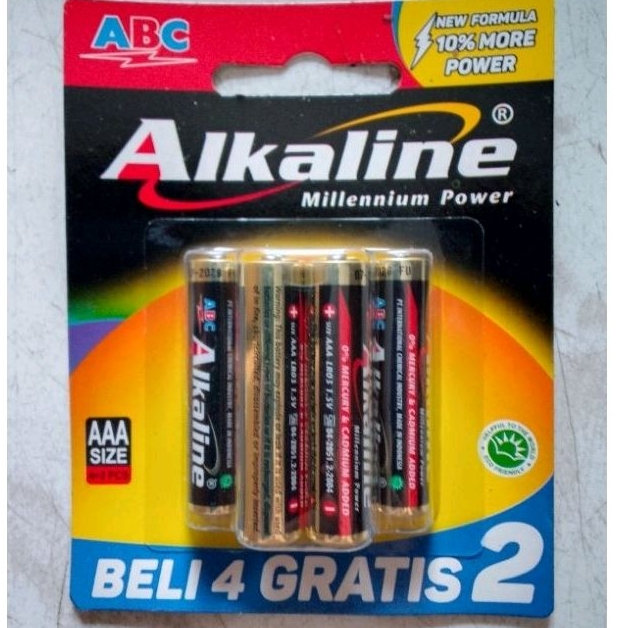 Jual ABC Alkaline A3 isi 6 Pcs Baterai AAA Top Brand Awet Tahan Lama ...