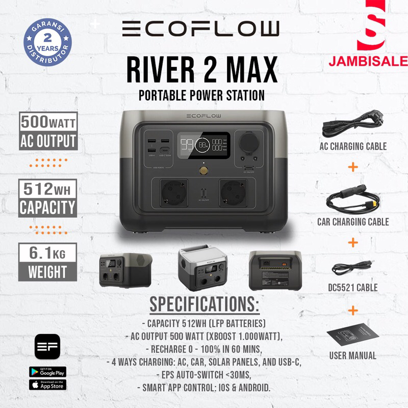 Jual ECOFLOW River 2 Max 500watt | Shopee Indonesia