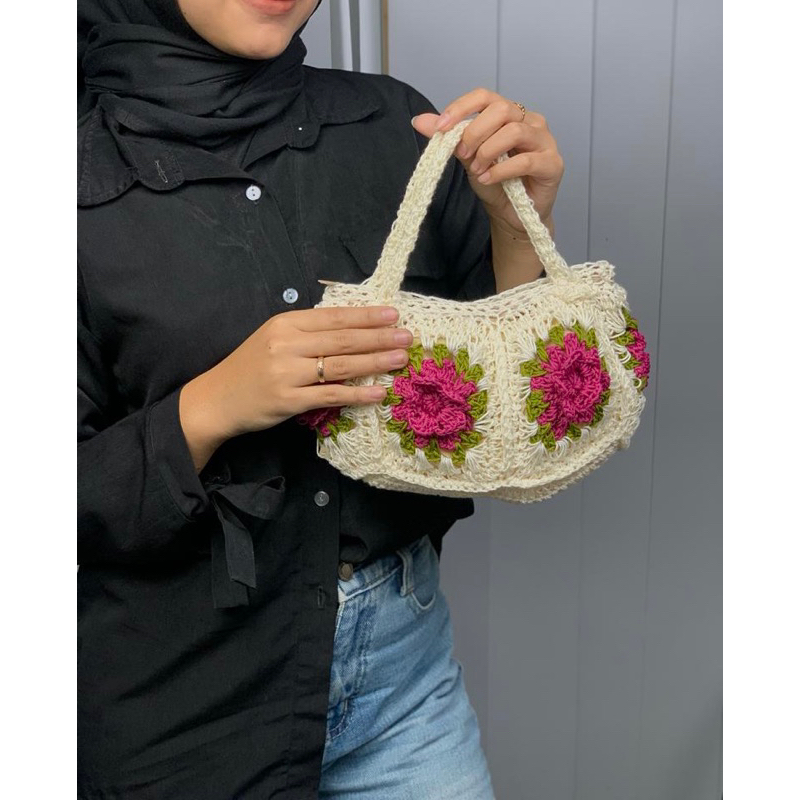 Jual HAND BAG RAJUT HANDMADE "POPPY - SENJABYATSA | Shopee Indonesia