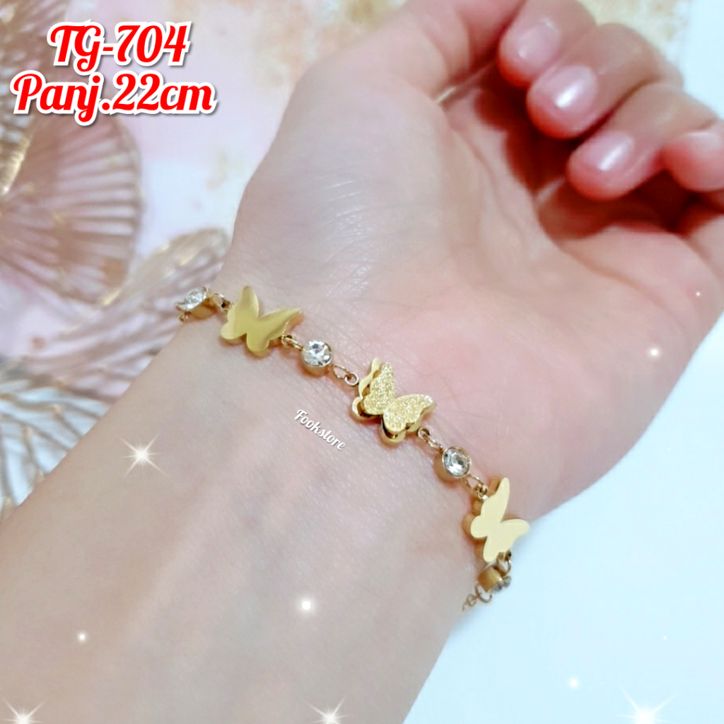 Jual GELANG RANTAI DEWASA MOTIF KUPU TITANIUM ANTI KARAT/TG-704/TG-705 ...