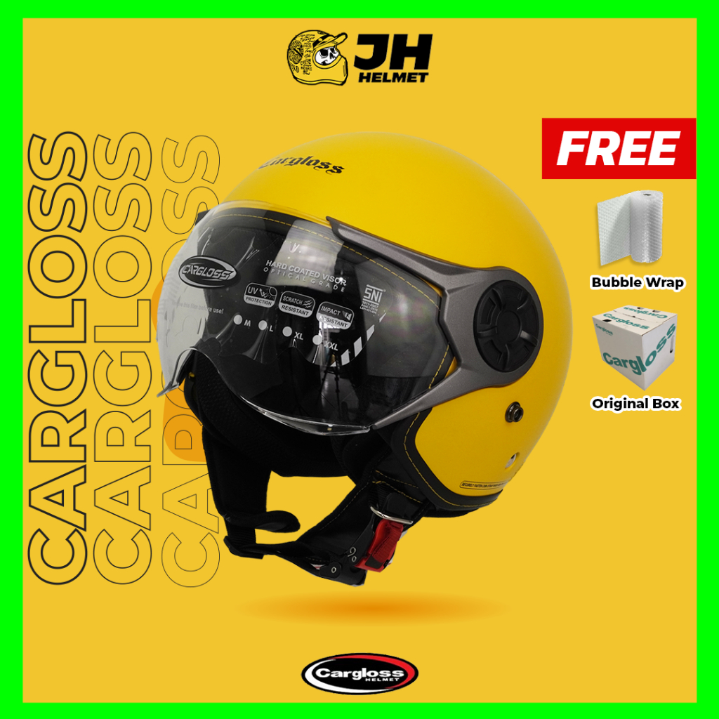 Jual Helm Cargloss Retro Original YRM Ghotic Solid Exotic Yellow Doff ...