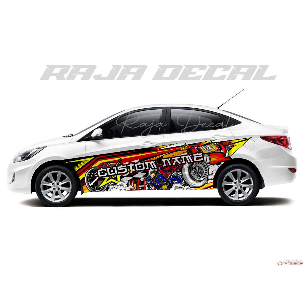 Jual Sticker Striping Variasi Racing Mobil Hyundai Accent Motif Racing ...