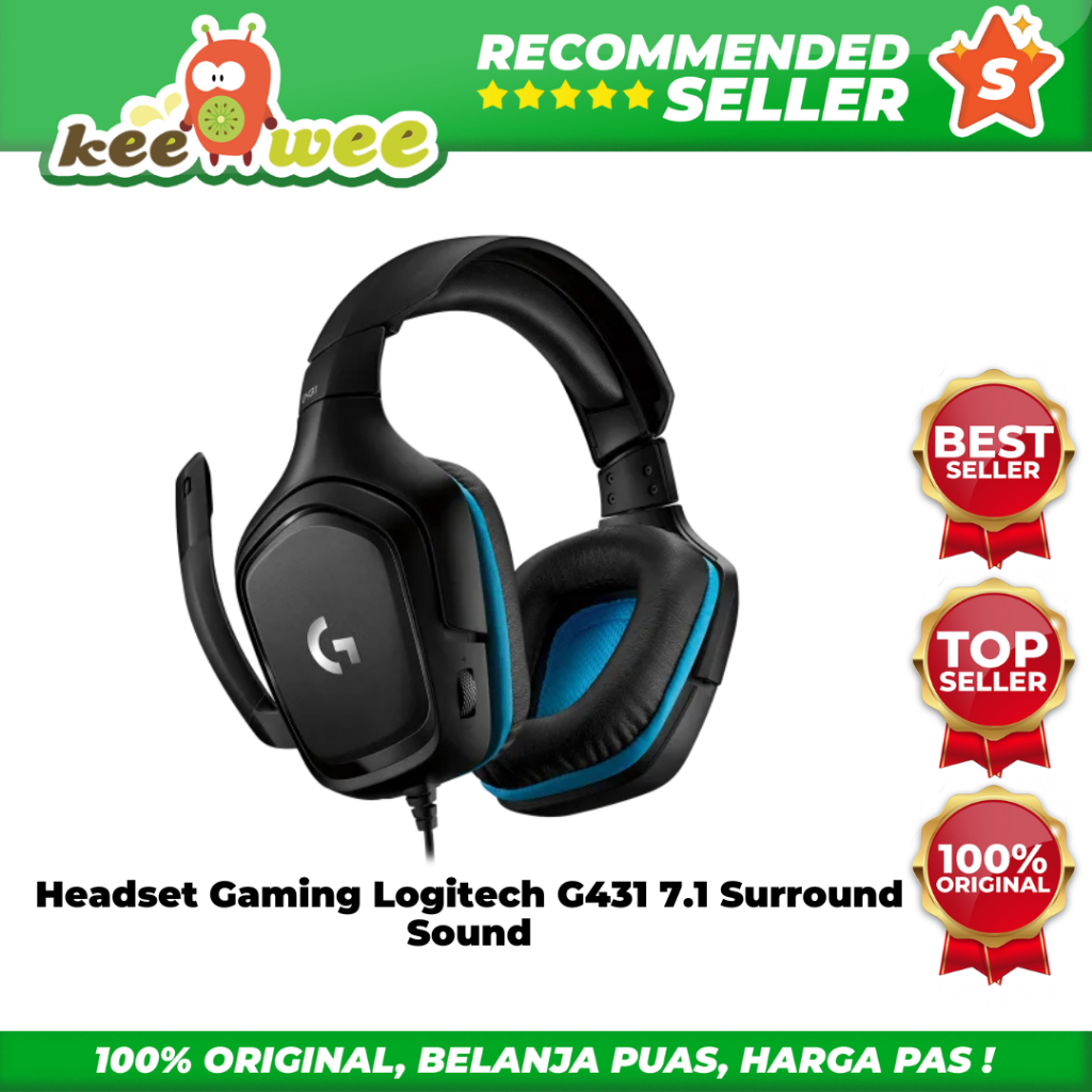Jual Headset Gaming Logitech G431 7.1 Surround Sound | Shopee Indonesia