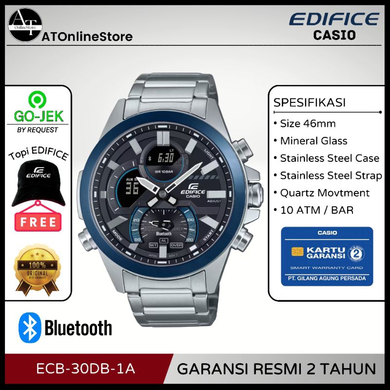 Jual Jam Tangan Pria Casio Edifice Ecb 30db 1a Ecb30db Original Resmi