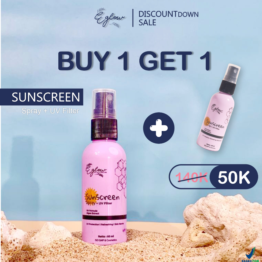 Jual [BUY 1 GET 1] SUNSCREEN SPRAY + UV FILTER SPF 45PA+++ BY EGLOW ...