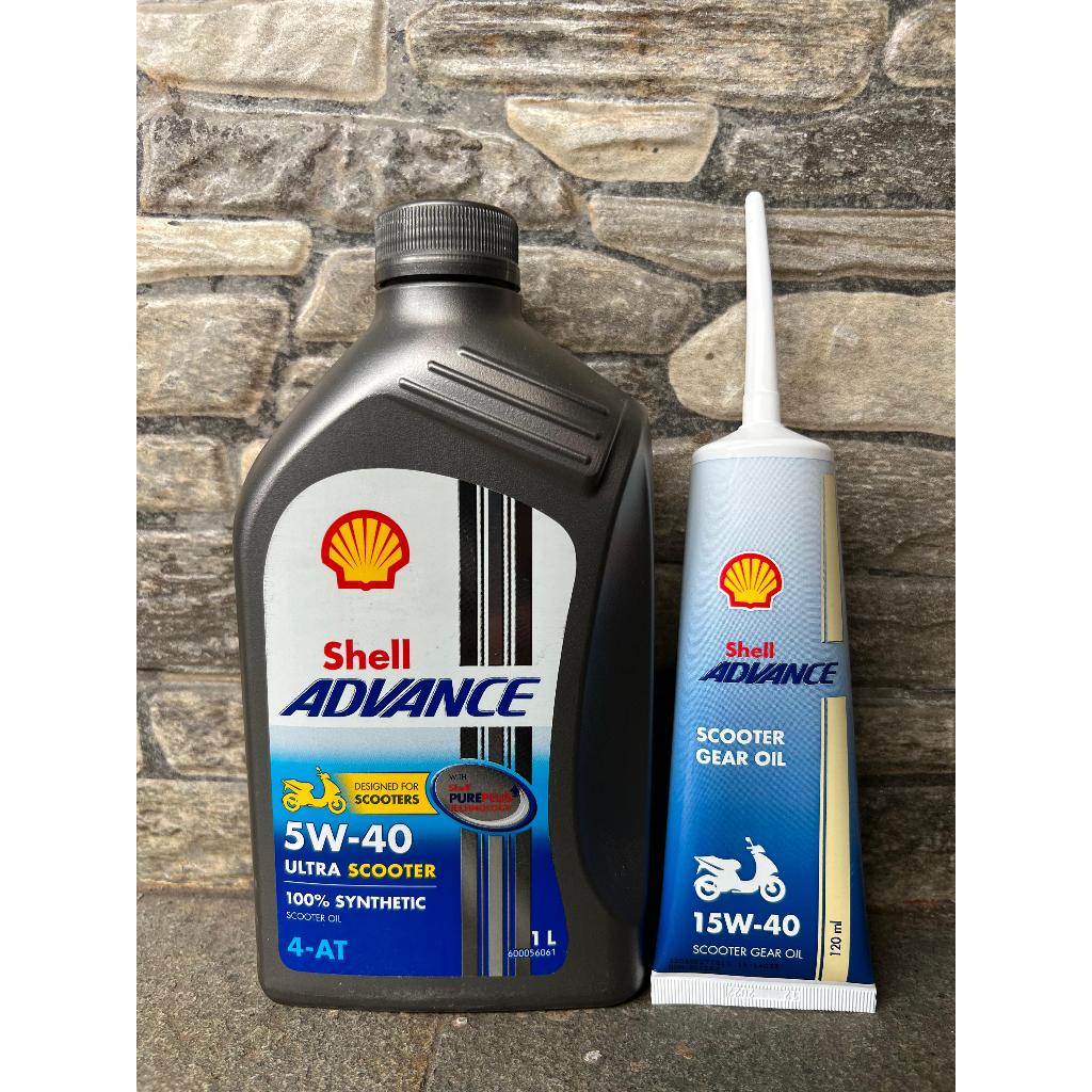 Jual Paket Oli Shell Advance Ultra Matic 5W-40 1L + Shell Oil Gear 120 ...