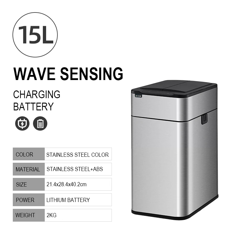 Jual Tempat Tong Sampah Kotak Sensor Otomatis Smart Touchless Trash Bin ...