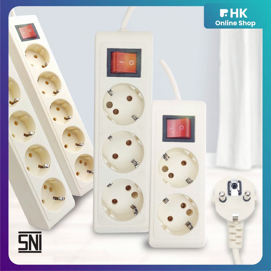 Jual Stop Kontak Kabel 2/3/4/ 5 Lubang 1.5M/3M/5M Meter Colokan Listrik Berkualitas Ber- SNI ...