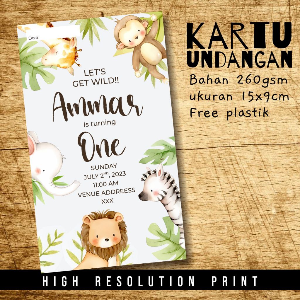 Jual Kartu Undangan Ulang Tahun tema Zoo, Animal | Shopee Indonesia