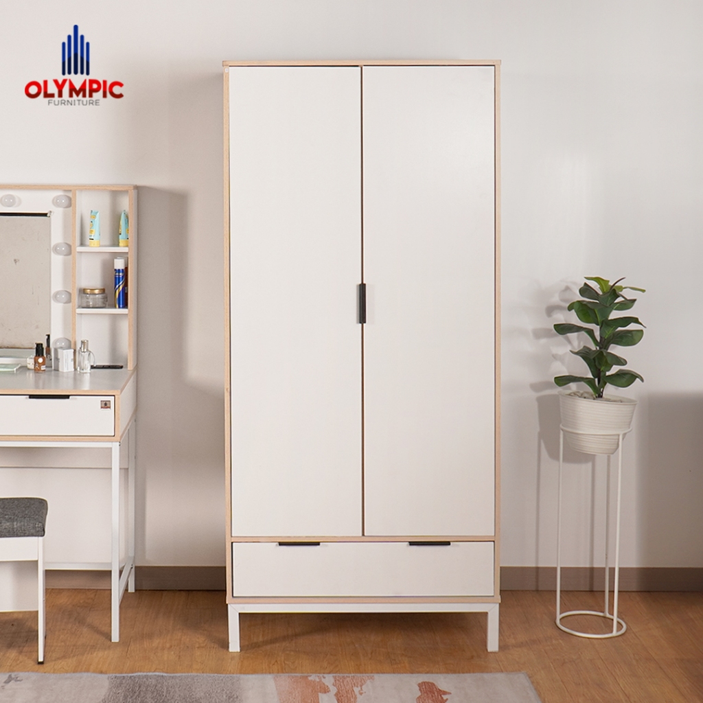 Jual MORE Lemari Pakaian Rangka Besi / Lemari Baju 2 Pintu / LL2P AXENA | Shopee Indonesia