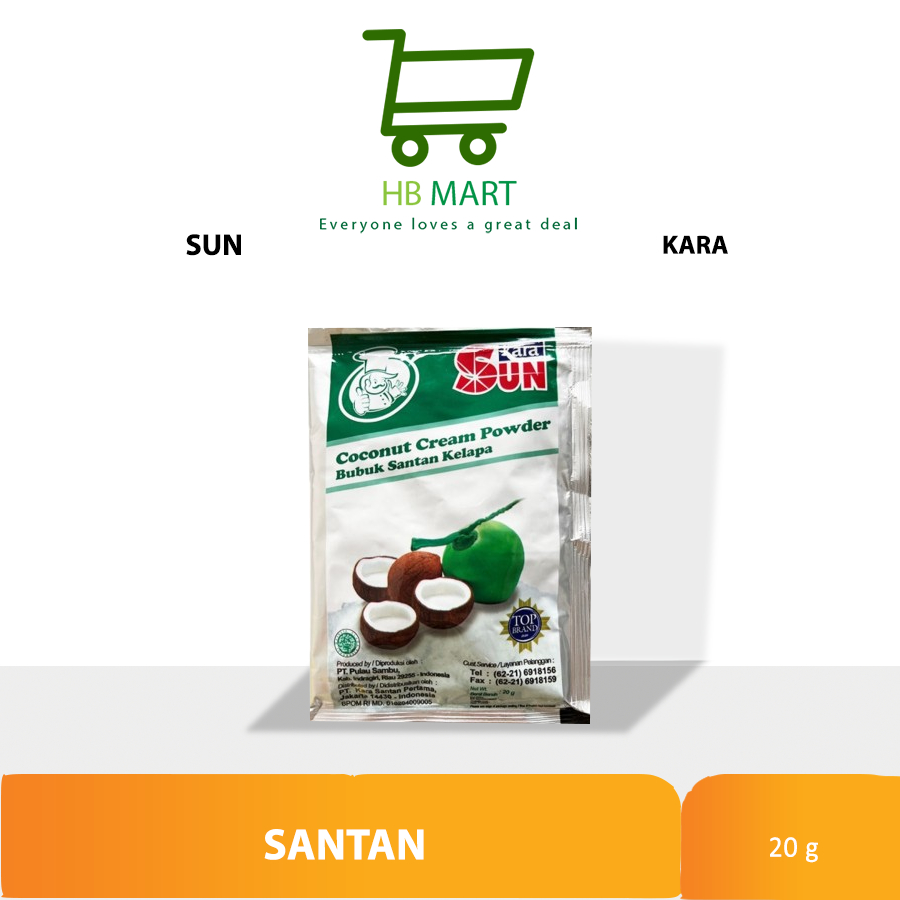 Jual Sun Kara / Sunkara Santan Kelapa Bubuk Coconut Cream Powder 20 gr ...
